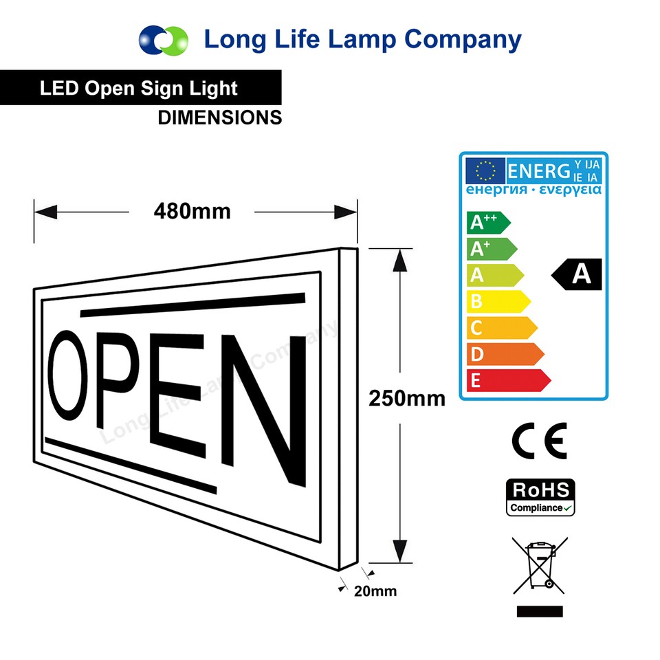 LED Open Sign For Shop Window Display illuminated Flashing LED Sign ...