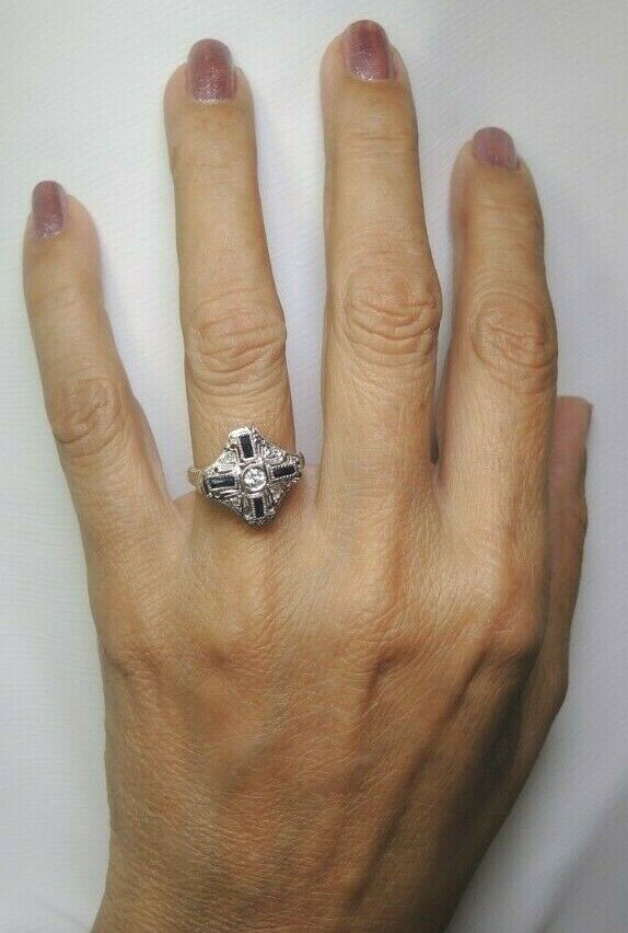 Antique Art Deco Engagement Platinum 17K Yellow EGL USA Ring Size 6 UK ...