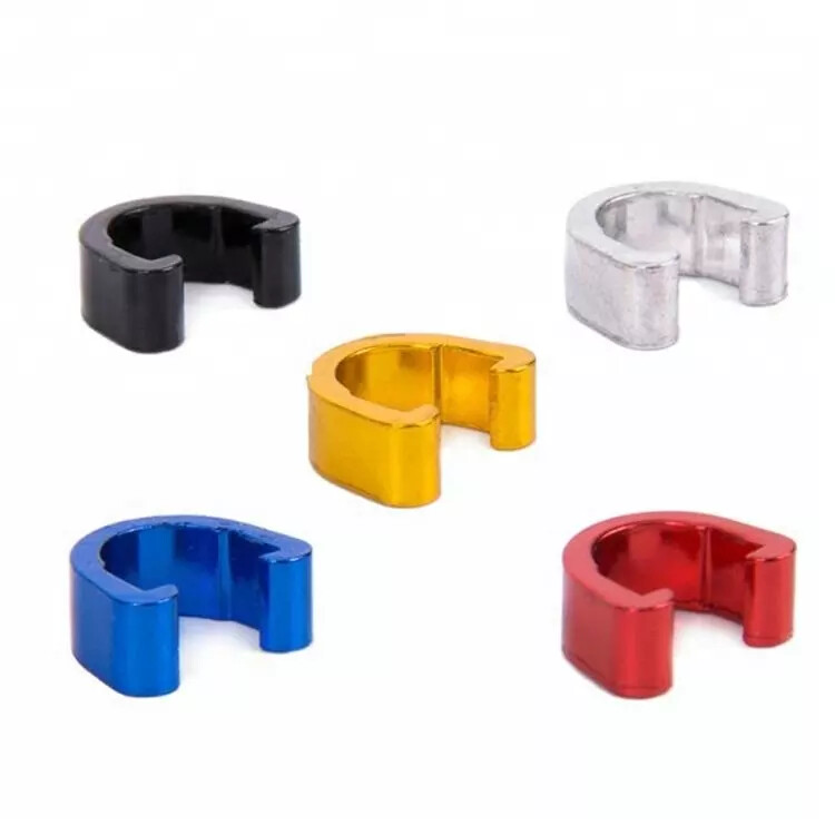5x Bicycle Cable Guide C Clip Aluminum Brake Shifter Buckle Mount Hose ...