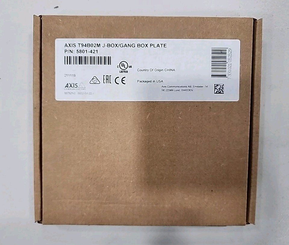 Axis Communication T94B02M Junction Box / Gang Box Mount Plate P/N 5801 ...