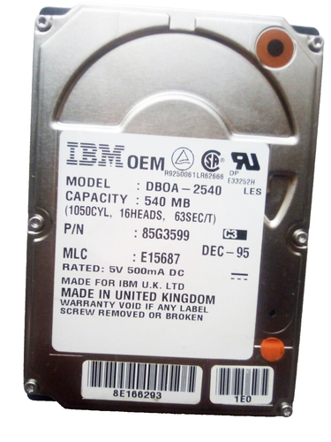 Roland VS-880 IBM DBOA-2540 540mb 2.5" Laptop Hard Drive HHD P/N ...