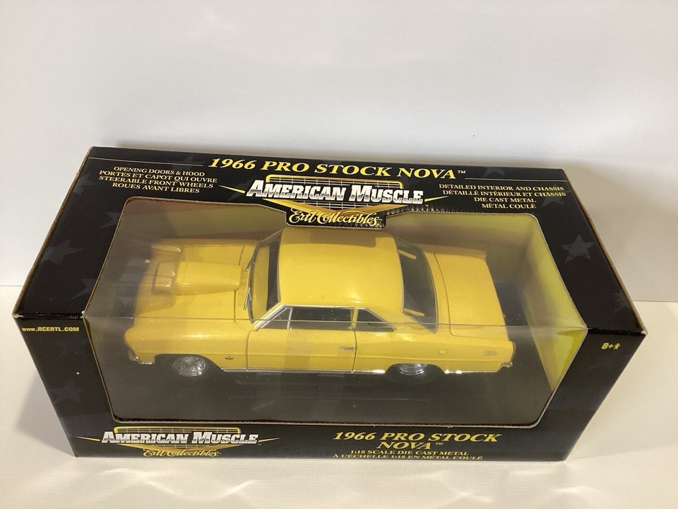 1/18 Ertl American Muscle 1966 Pro Stock Nova- Yellow | eBay