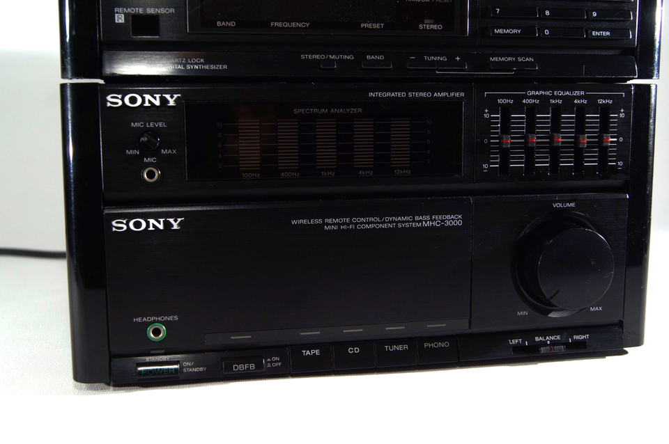 SONY MHC-3000 VINTAGE MINI STEREO SYSTEM. EQ. DIGITAL TUNER. MADE IN ...