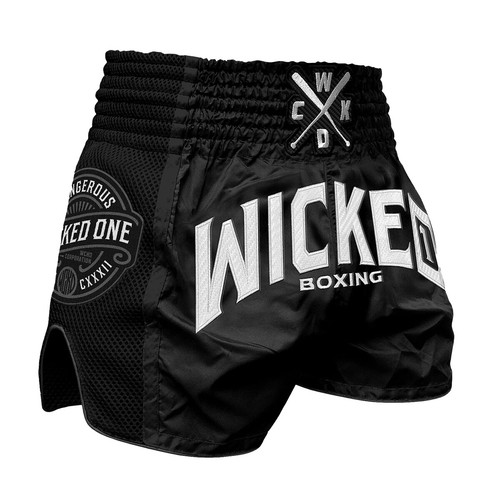 Wicked1 Block Muay Thai Boxing Fight Shorts Black Training Trunks | eBay