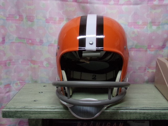 JIM BROWN SIGNED CUSTOM T/B CLEVELAND BROWNS"RK" 2BAR HELMET RARE! RIP ...