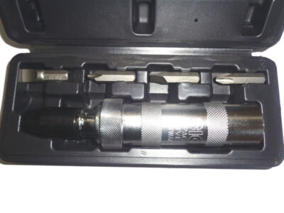 1/2 INCH DRIVE MANUAL HAND IMPACT DRIVER TOOL SET 4 BITS & ADAPTER ...