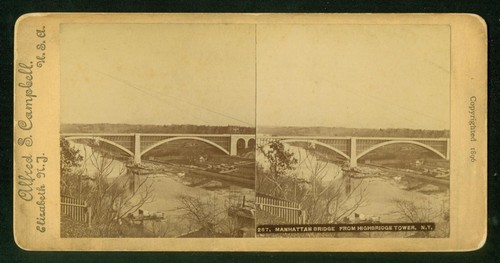 a715, Alfred S Campbell Stereoview, #267, Manhattan Bridge, NY City ...