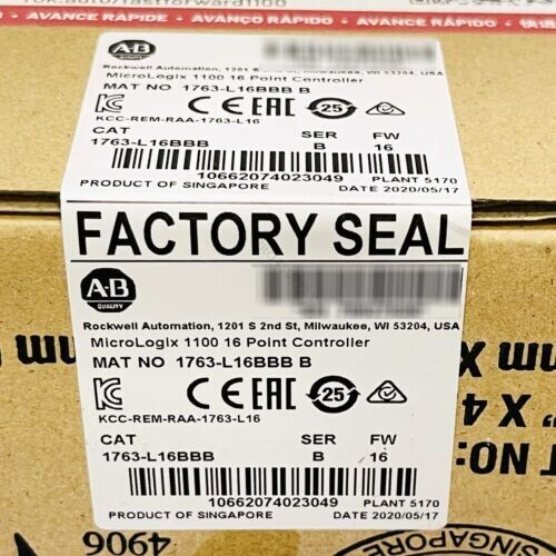 New Factory Sealed AB 1763-L16BBB SER B MicroLogix 1100 16 Point ...