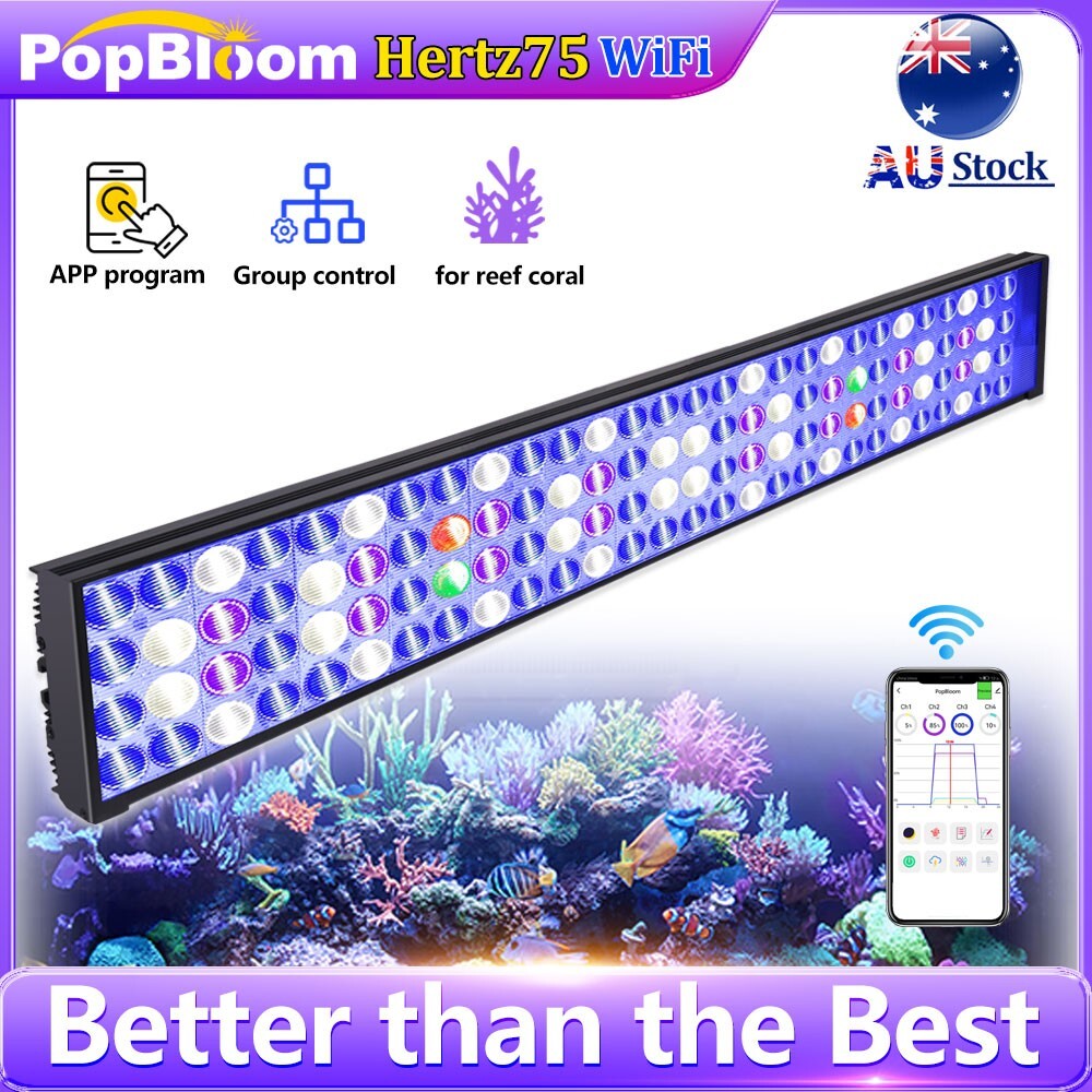 Programable Led Reef Aquarium Lighting Systems PopBloom 2PCS RS90 Reef