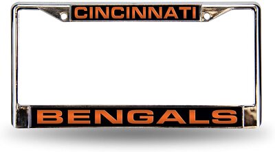 Cincinnati Bengals Chrome Metal License Plate Frame Tag Cover, Laser ...