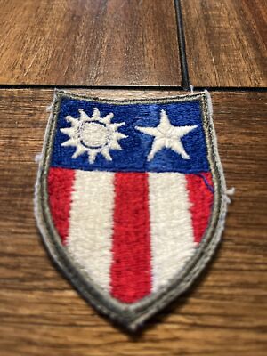 ORIGINAL WW2 CBI CHINA BURMA INDIA THEATER PRINTED COTTON PATCH BROWN ...