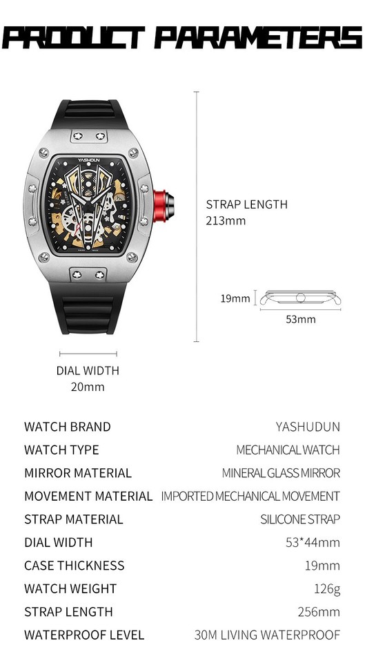 Men's Automatic Mechanical Watch Classic business Self-winding Barrel ...