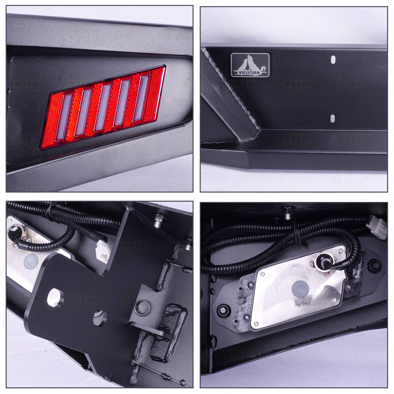 Rear Bumper For 07-18 Jeep Wrangler JK w/ LED DRL Lights License Mount ...