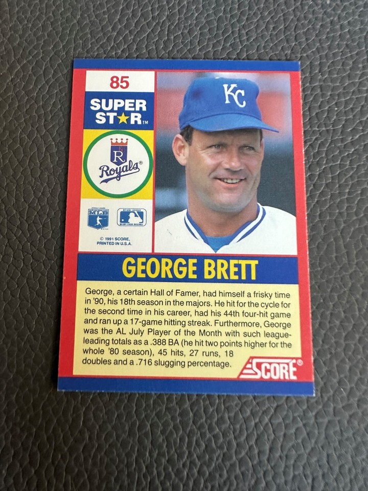 SCORE 1991 MLB Super Star Card GEORGE BRETT KC Royals #85 | eBay