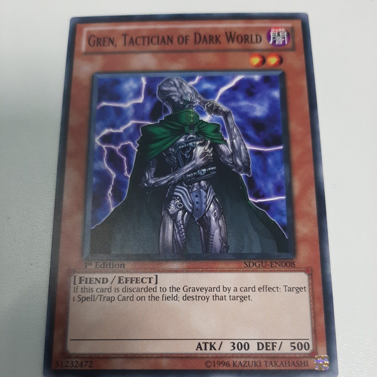 Yugioh card - Gren, Tactician Of Dark World - SDGU-EN008 1ST EDITION ...