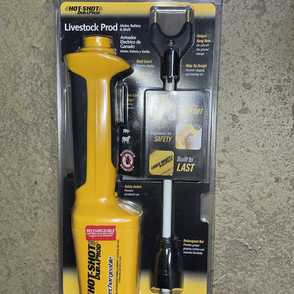 Hot-Shot DuraProd Rechargeable Shocker Prod Wand Set Cattle Swine 36 ...