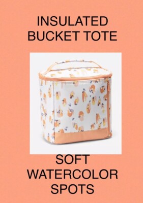 THIRTY ONE INSULATED BUCKET TOTE SOFT WATERCOLOR SPOTS NEW | eBay