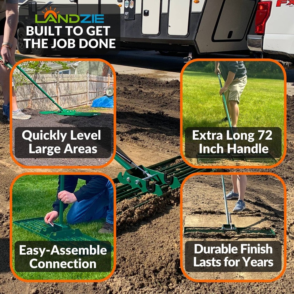 LANDZIE AeroLeveler - Patented 36 inch Wide Pneumatic Lawn Leveling ...