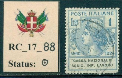 RC_17_88. KINGDOM. 1 Lira 1924 "PARASTATALI" stamp. Sas PAR 22. Used | eBay