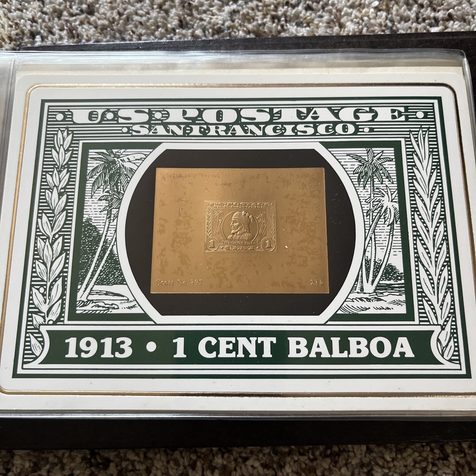 23 Karat Gold Proof Collection US Stamp Classics 33 Stamps W/COA 3.7g ...