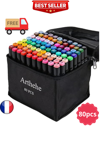 ARTHEHE Feutre a Alcool 80 Couleurs Marqueurs de Dessin Pour Adultes ...