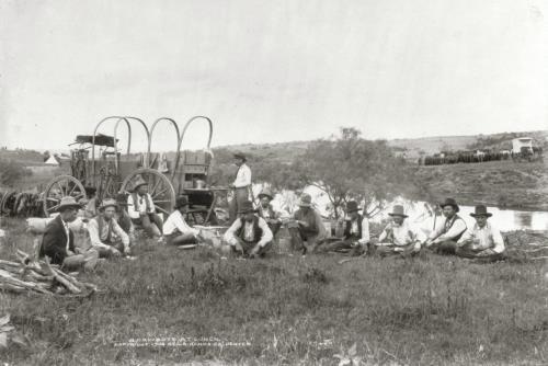 JA Ranch,Texas,TX,JA boys eating dinner,chuckwagon,c1904,remuda in ...