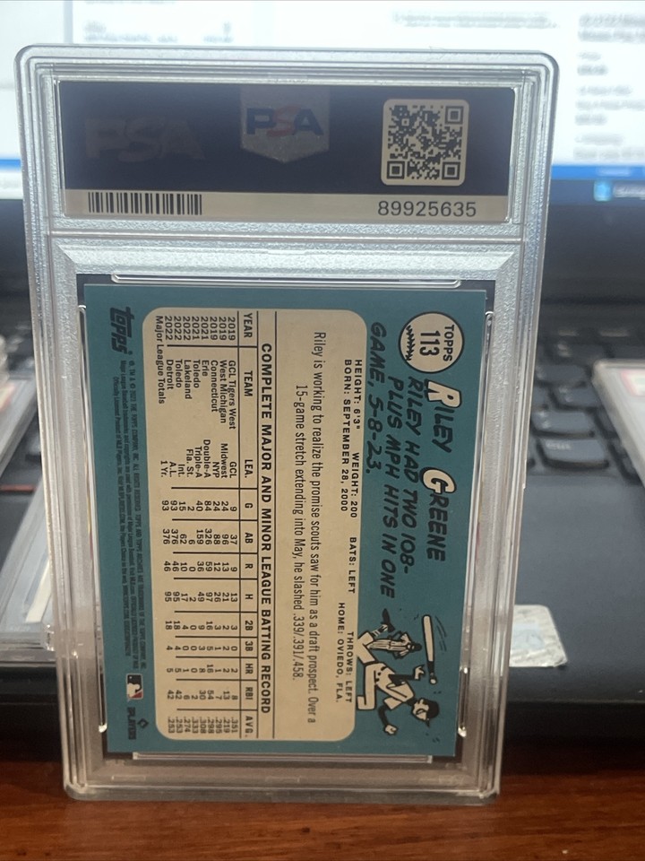 Riley Greene 2023 Topps Archives RC #113 "1965 Topps Design" - PSA 9 | eBay