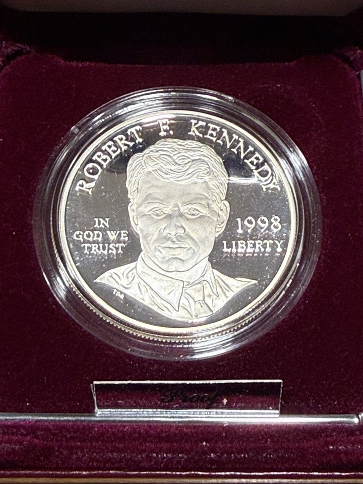 1998 Robert Kennedy Silver Dollar Commemorative Proof Coin w/ Box&COA ...