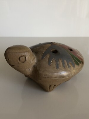 VINTAGE AZTEC STYLE OCARINA ART POTTERY TURTLE FLUTE | eBay