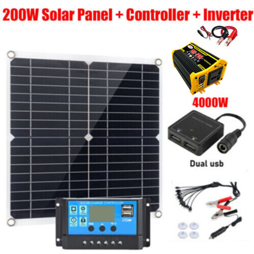 4000W Solar Panel Kit Solar Power Generator 200W 100A Home 110V Off ...
