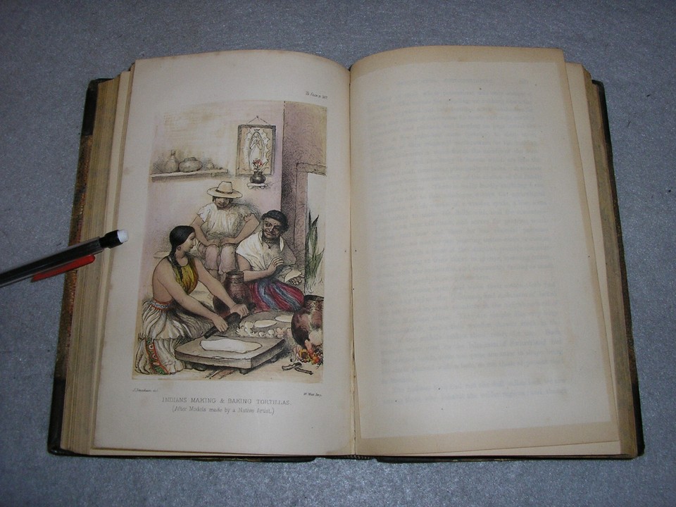 Antique Mexico History Book Anahuac Aztecs Decorative Leather Binding ...