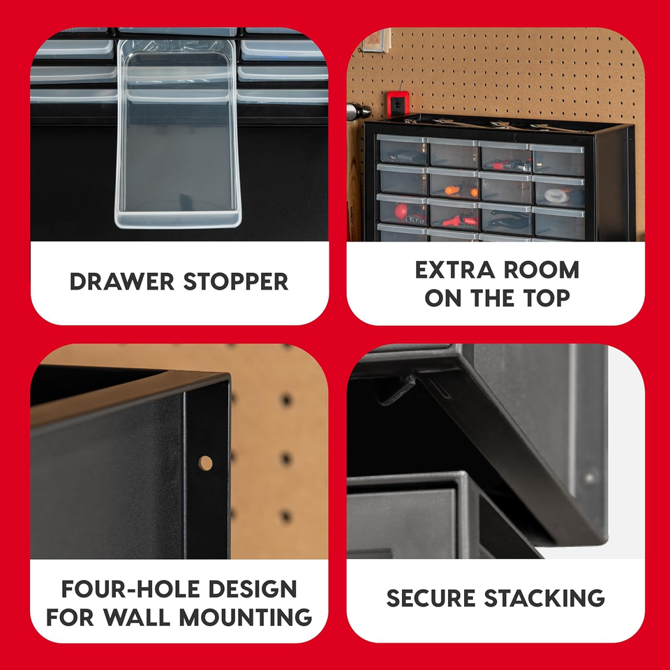 Screw Organizer Hardware Storage Organizer 24 Drawer Parts Cabinet | eBay