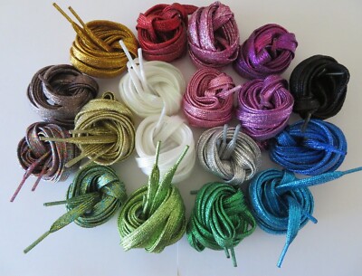 Sparkly Metallic Glitter Fashion Holiday Fun SHOE LACES Sneaker Shoes ...