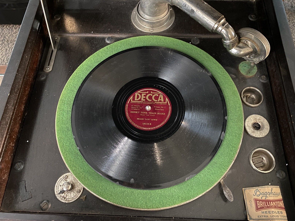 Antique Victrola Record Player Dark Mahogany Table Top | eBay