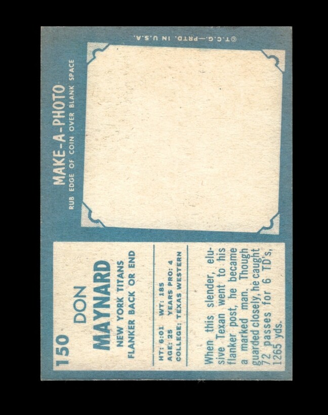 1961 Topps Set-Break #150 Don Maynard RC NR-MINT *GMCARDS* | eBay