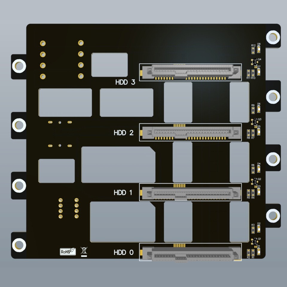 SASSATA Hard Disk Backplane for Nas Storage Server Expansion Board 6Gbp ...
