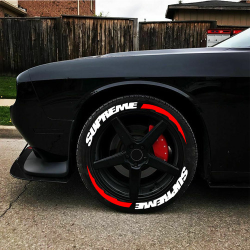 SUPREME Permanent Tire Lettering Sticker 1.06" 14"-20" 2 Sets On Each ...