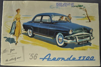 1956 Simca Aronde 1300 Brochure Convertible Coupe Elysee Wagon Pickup ...
