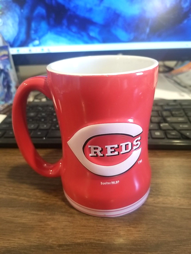 CINCINNATI REDS 16 oz COFFEE MUG WITH HANDLE, 5" TALL RED COLOR, VOTTO ...