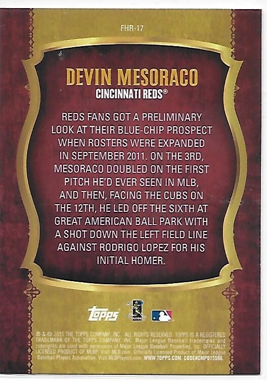 2015 Topps Update Baseball First Home Run Grey Devin Mesoraco Reds | eBay