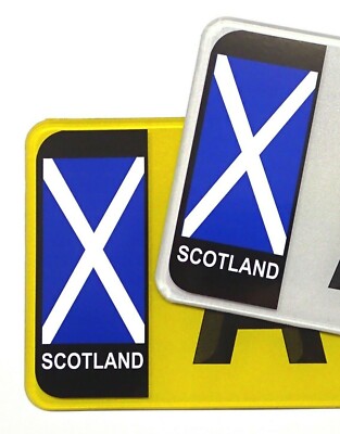 Pair Of Scotland Scottish Flag Number Plate Badge Vinyl Stickers decal ...
