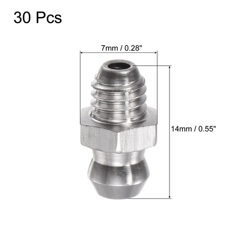 201 Stainless Steel Straight Hydraulic Grease Fitting M6 x 1mm Thread ...