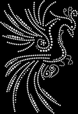 Rhinestone Bling Sparkle Iron On Transfer DIY Phoenix Bird White ...