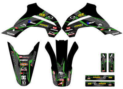2019-2020 KLX 140 G PODIUM Black Senge Graphics Kit Compatible with ...