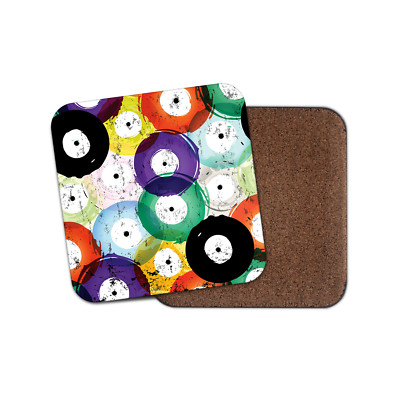 Funky Vinyl Records Coaster - Music DJ Retro Vintage Cool Dad Uncle ...