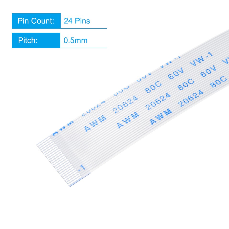 FFC FPC Flat Flexible Cable 24 Pin 0.5mm 60mm (A Type) for LCD Laptop ...