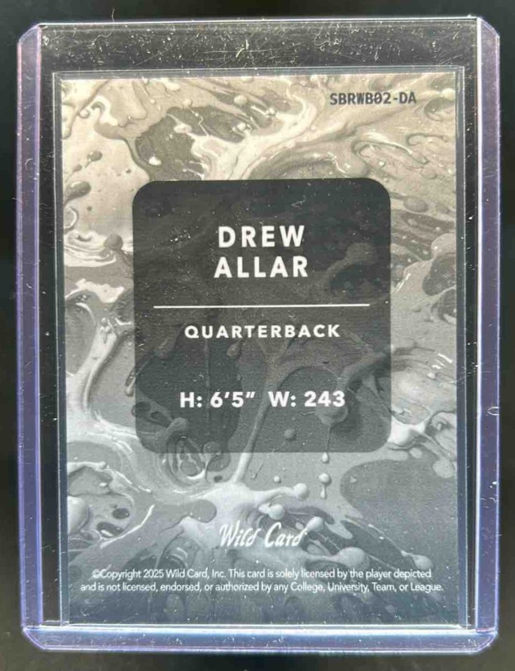 2025 Wild Card Drew Allar Splat Stealth Red White Blue Prospect #1/1 | eBay