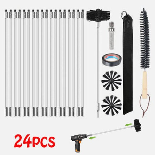 Chimney Sweep Set Flue sweeping Brush & Rod Kit Soot Cleaning Rods ...