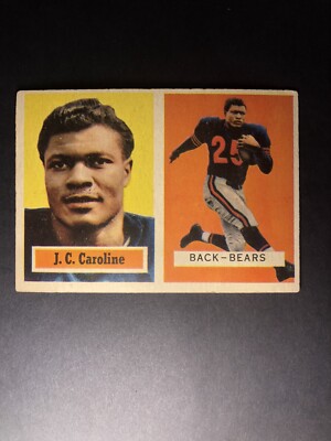 J.C. Caroline, 1957 Topps Football, Card # 79, Chicago Bears, Securely ...