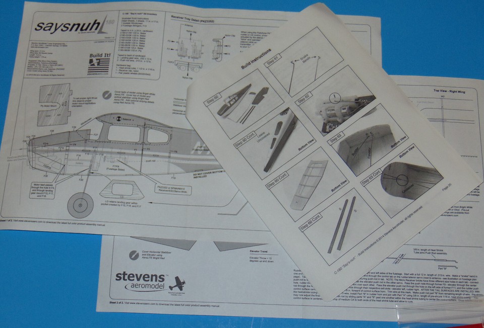 C-180 “Say’s Nuh!” UM 21.5" Span Stevens AeroModel Ultra Micro Indoor R ...